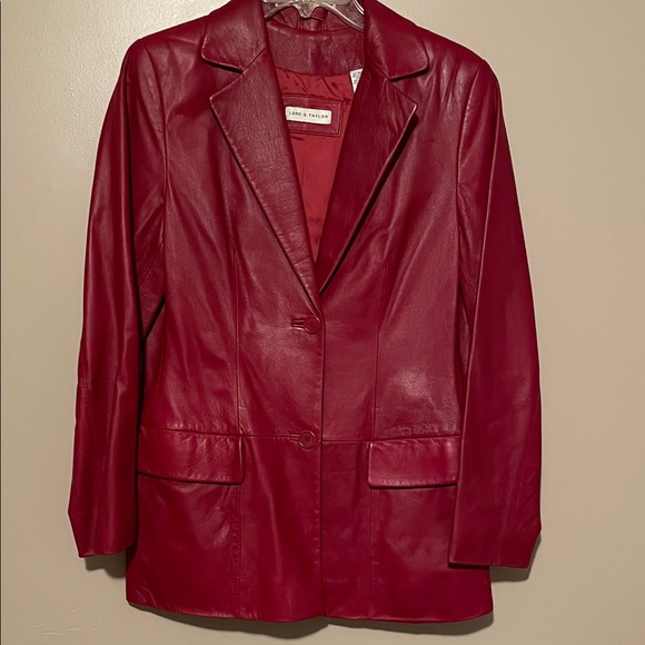 Lord & Taylor | Jackets & Coats | Lord Taylor Bold Red Leather Jacket ...